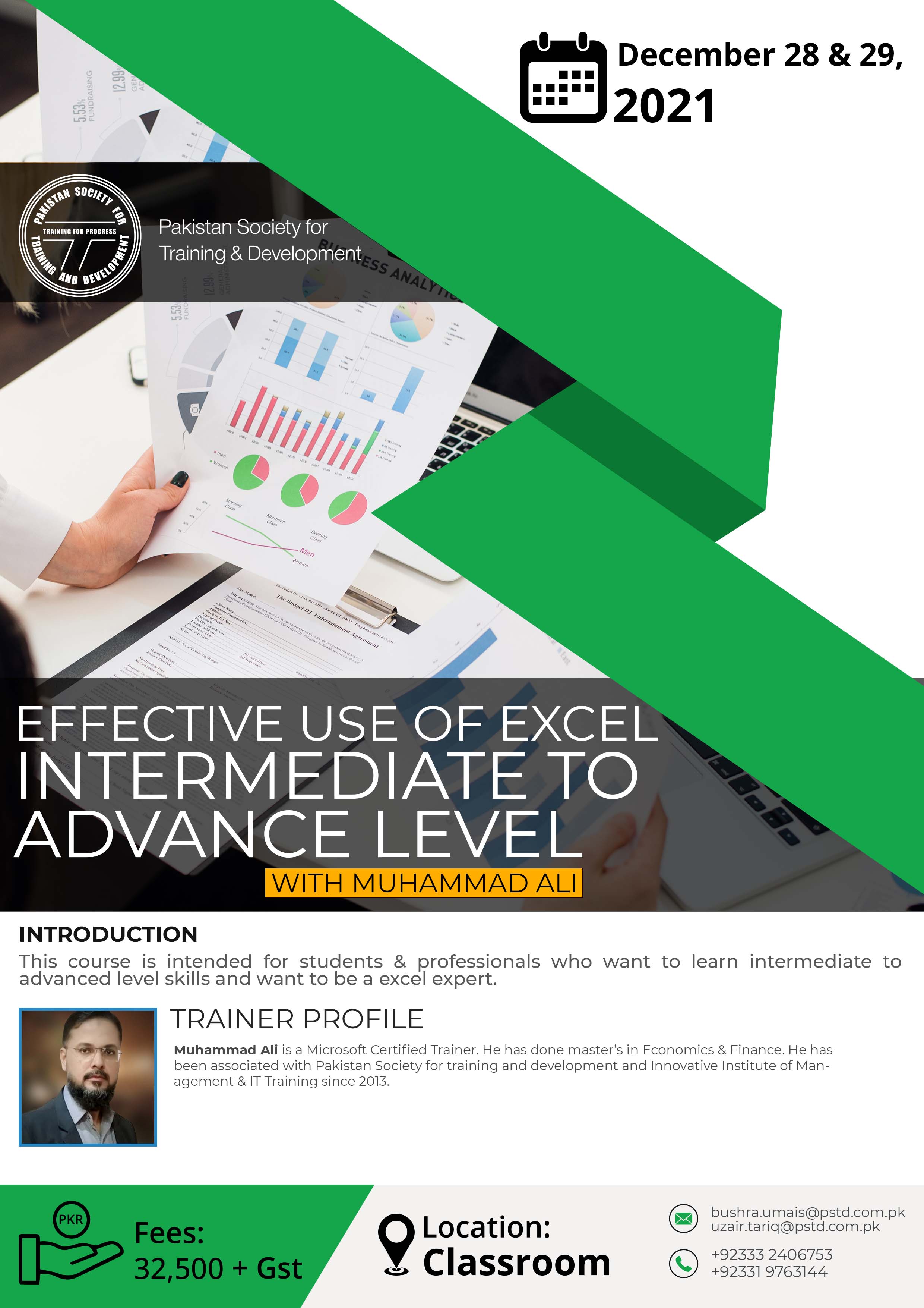 Effective Use of Excel – Intermediate to Advance Level – PSTD